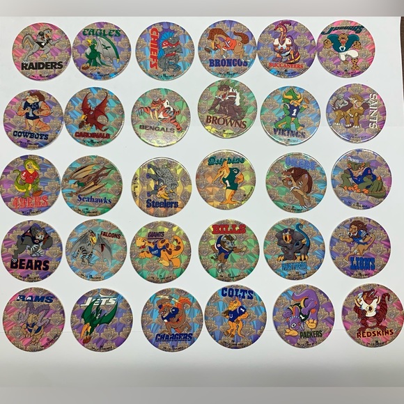 Toys | Vintage 1994 Nfl The League Before Time Boink Street Caps Pogs ...